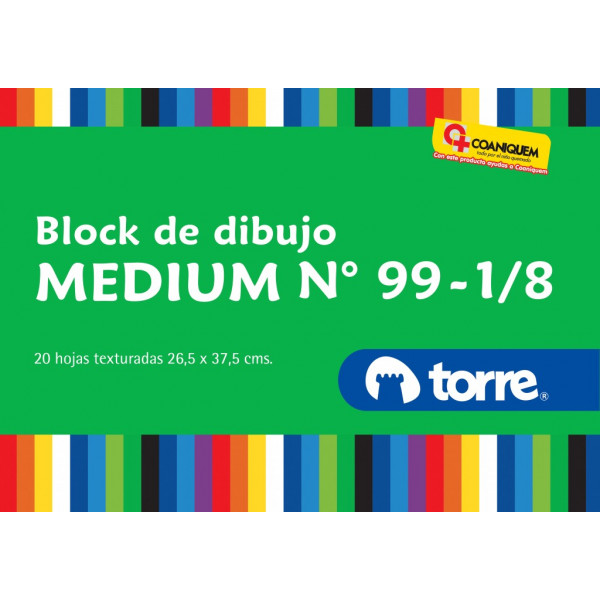 Block Dibujo Medio 1/8 20 Hojas Torre