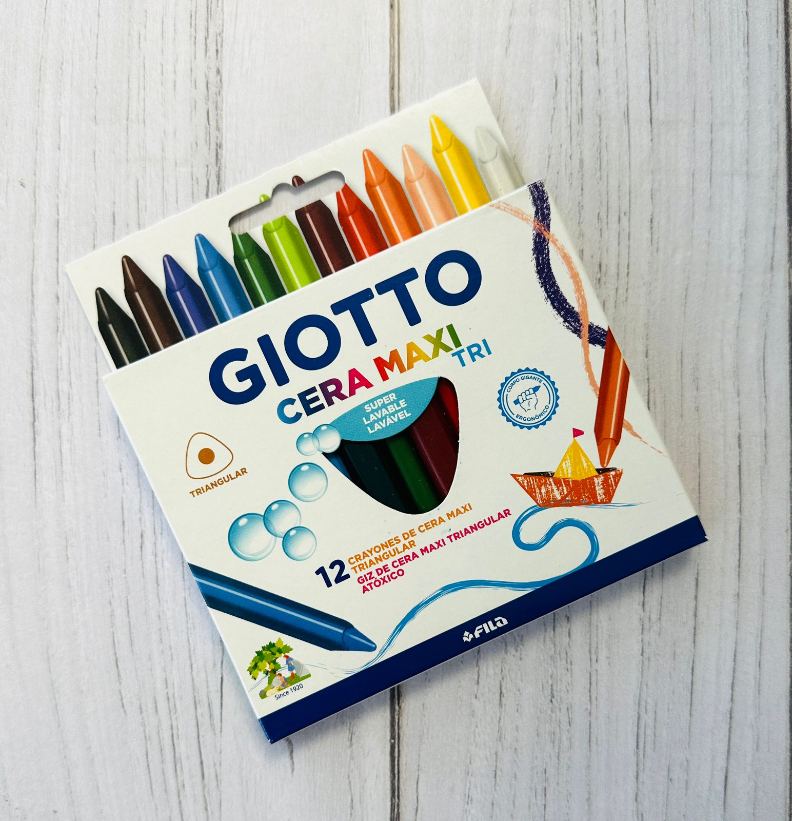 Lápices de Cera Triangular 12 Colores Giotto