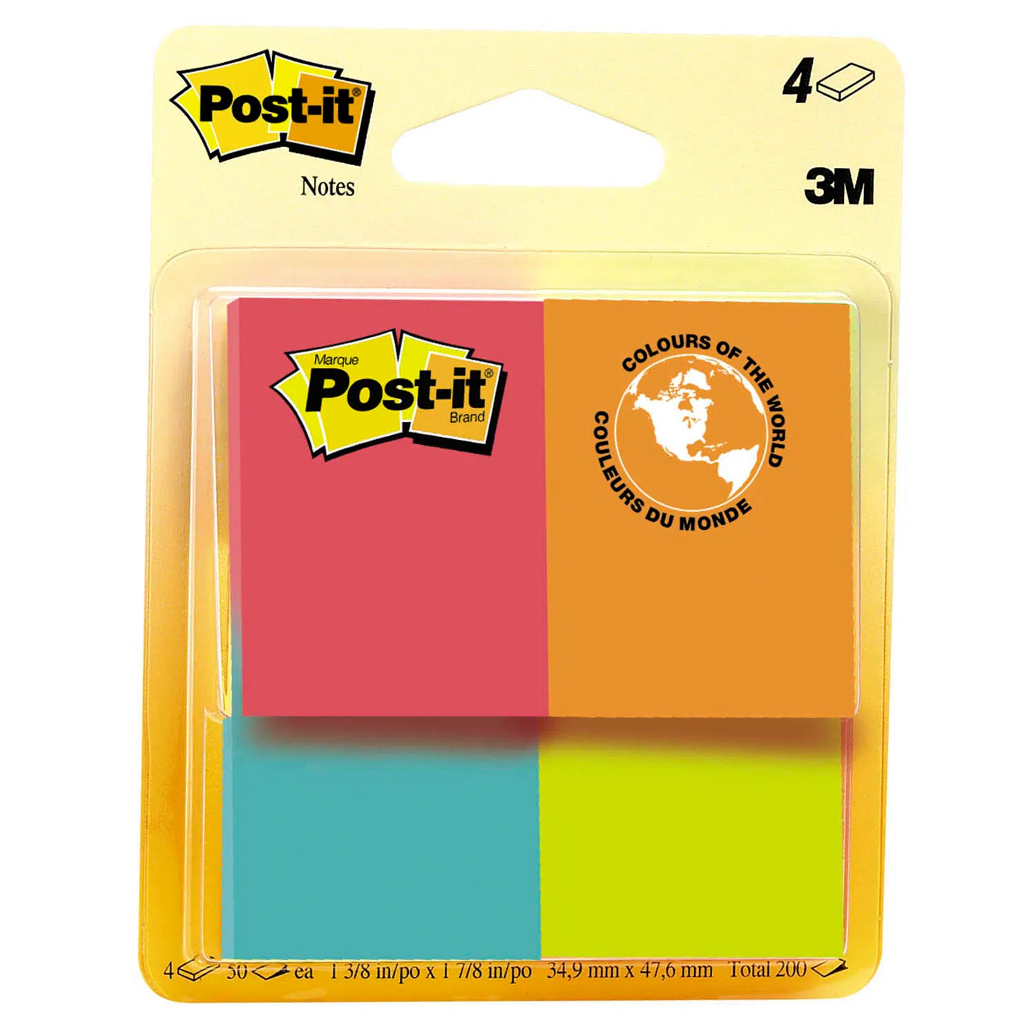 Notas Adhesivas Post It 3M 4 Colores Fluor
