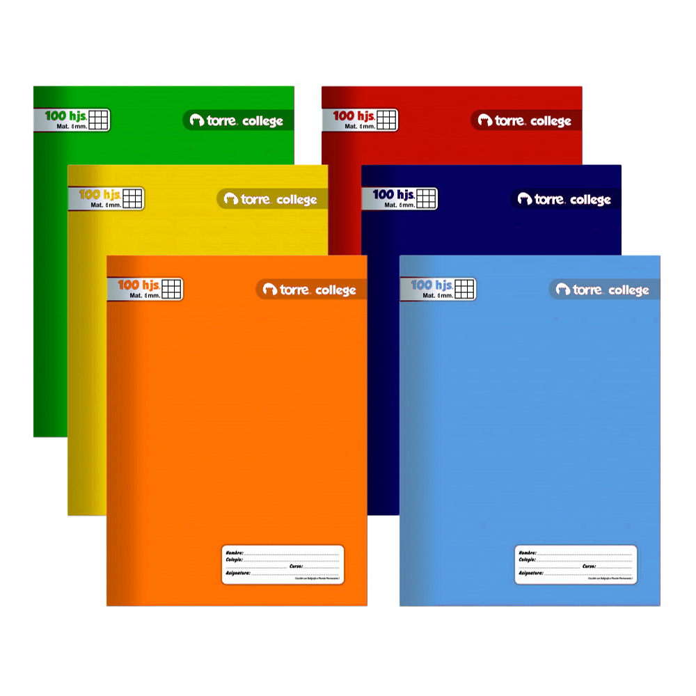 Cuaderno College 100 Hjs 5 Mm Torre