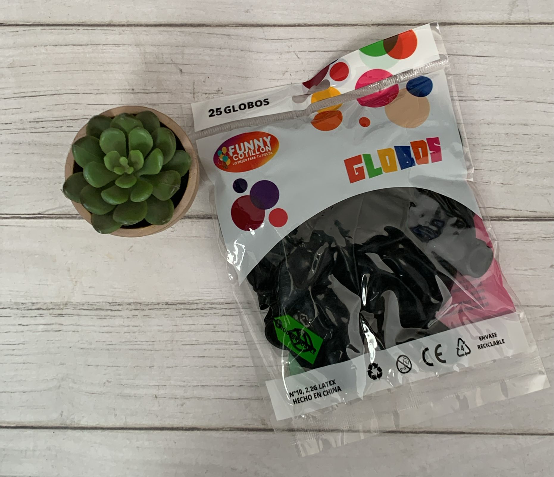 Bolsa Globo N°10 Negro 25 Uni Funny Cotillón