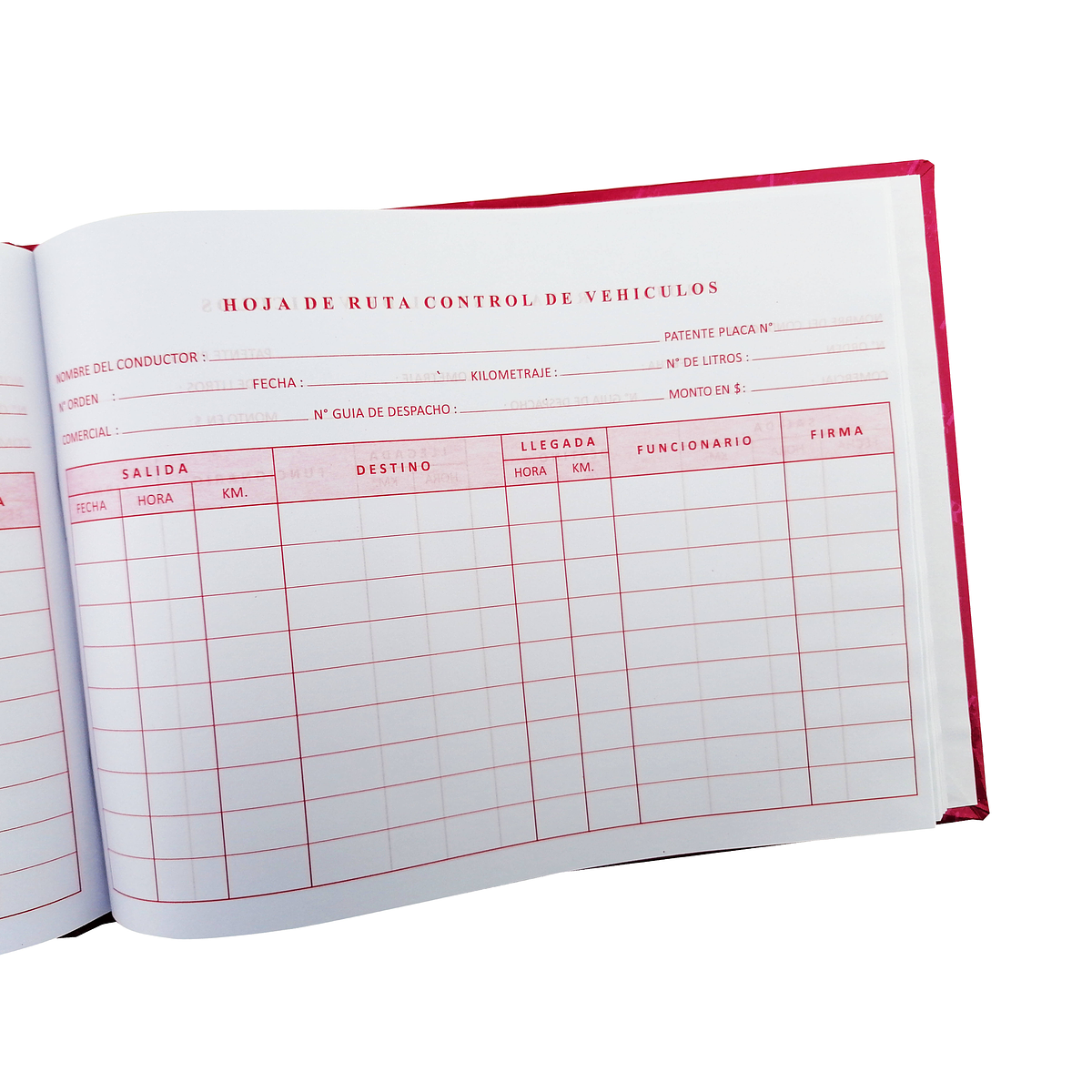 Libreta Bitacora 100 Hojas Control de Vehiculos