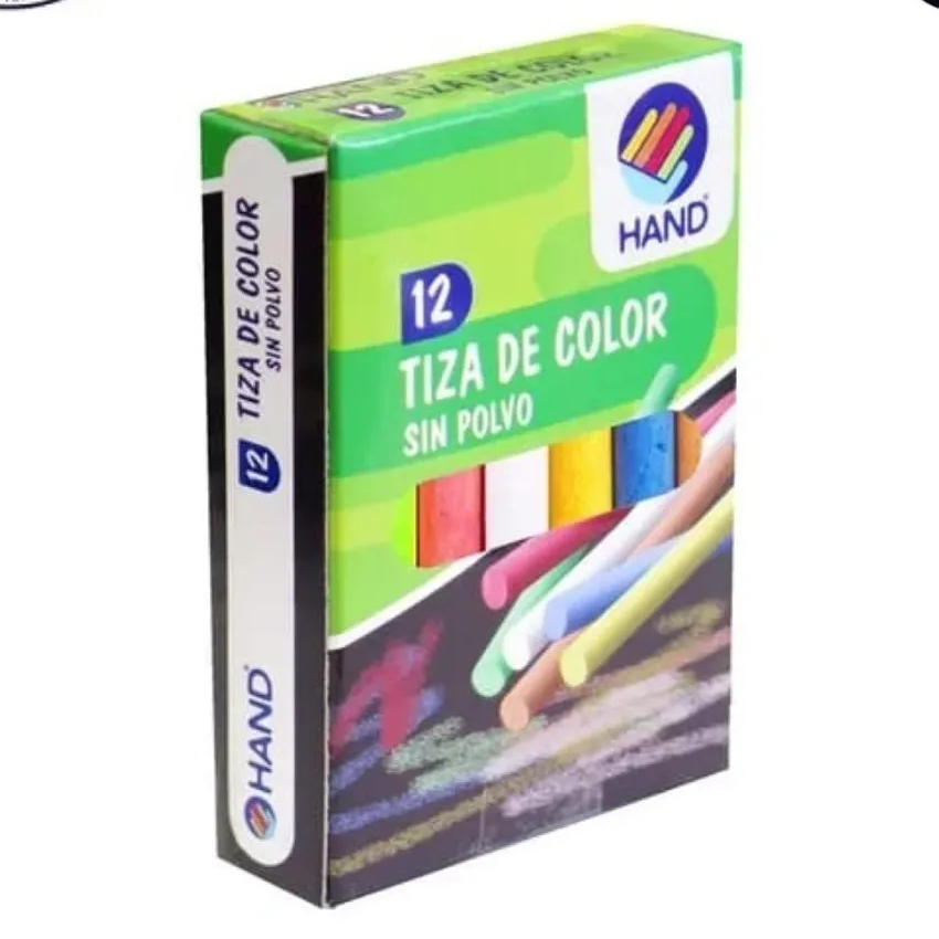 TIZA COLOR CAJA 12 COLORES HAND