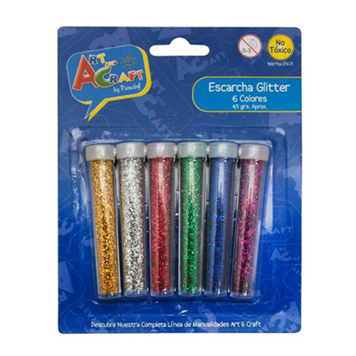 ESCARCHA GLITTER 6 COLORES