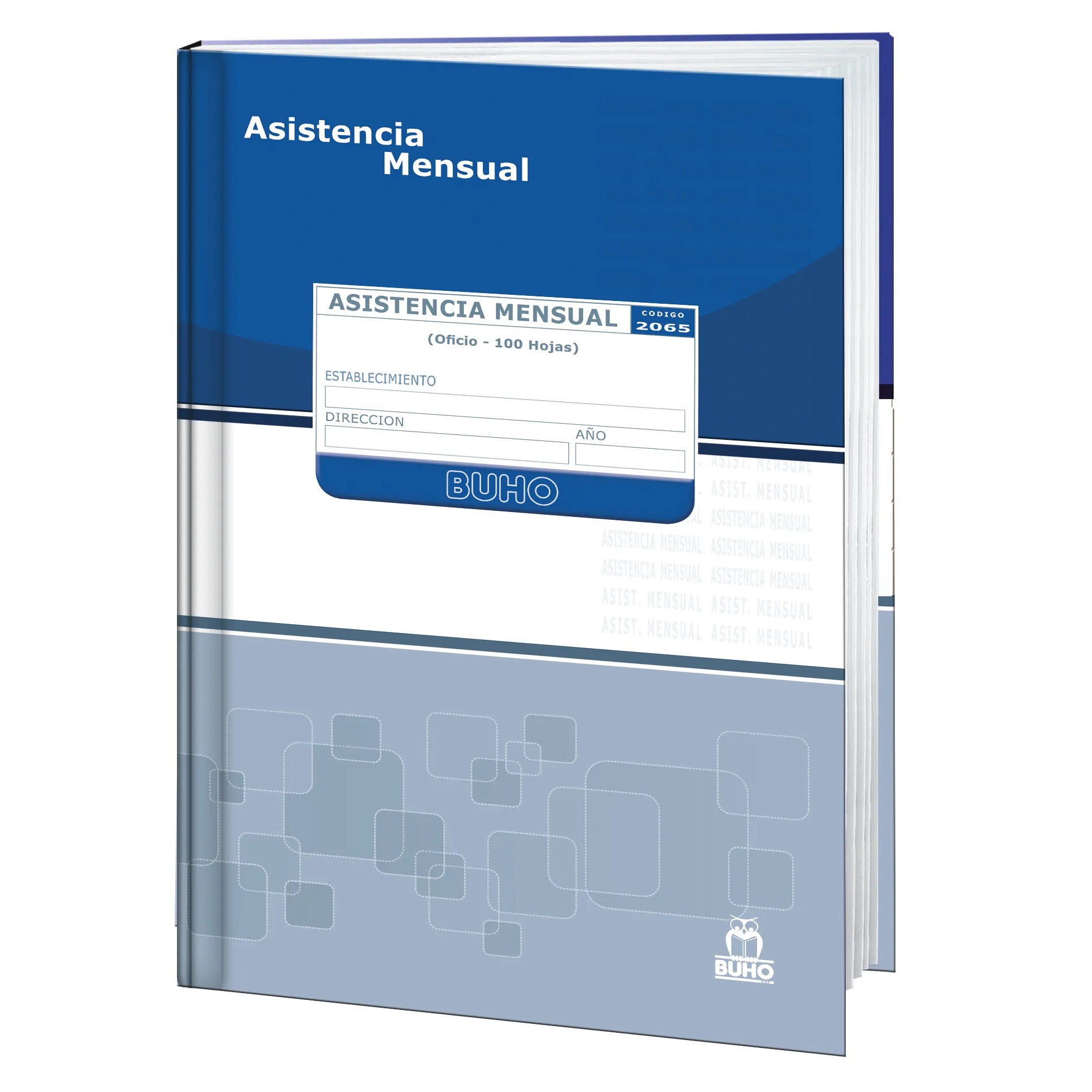 LIBRO ASISTENCIA PERSONAL MENSUAL 100 HOJAS