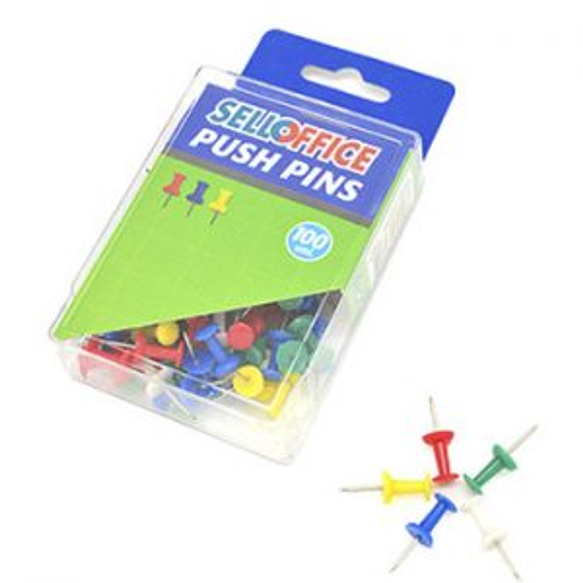 PUSH PINS CAJA 100 UNIDADES - SELLOFFICE
