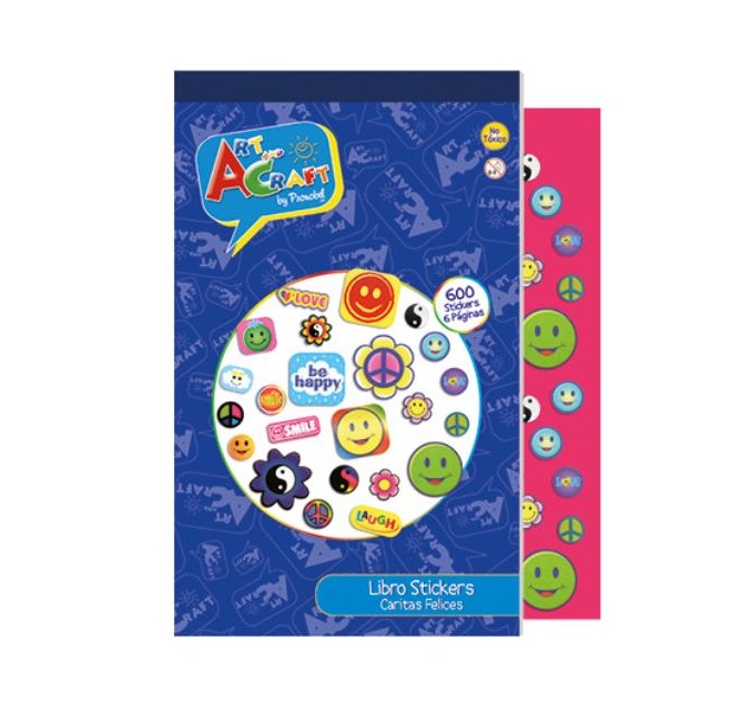 STICKER LIBRO CARITAS FELICES 6 PÁG.600 PCS