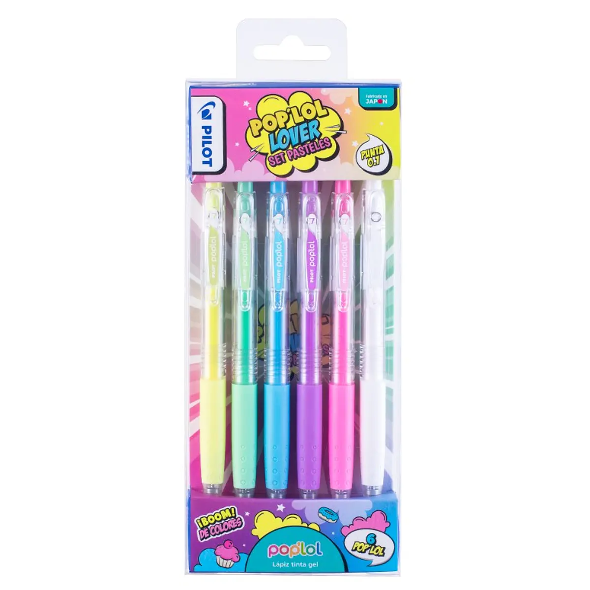 SET LAPIZ GEL POPLOL 0,7 - COLORES PASTEL