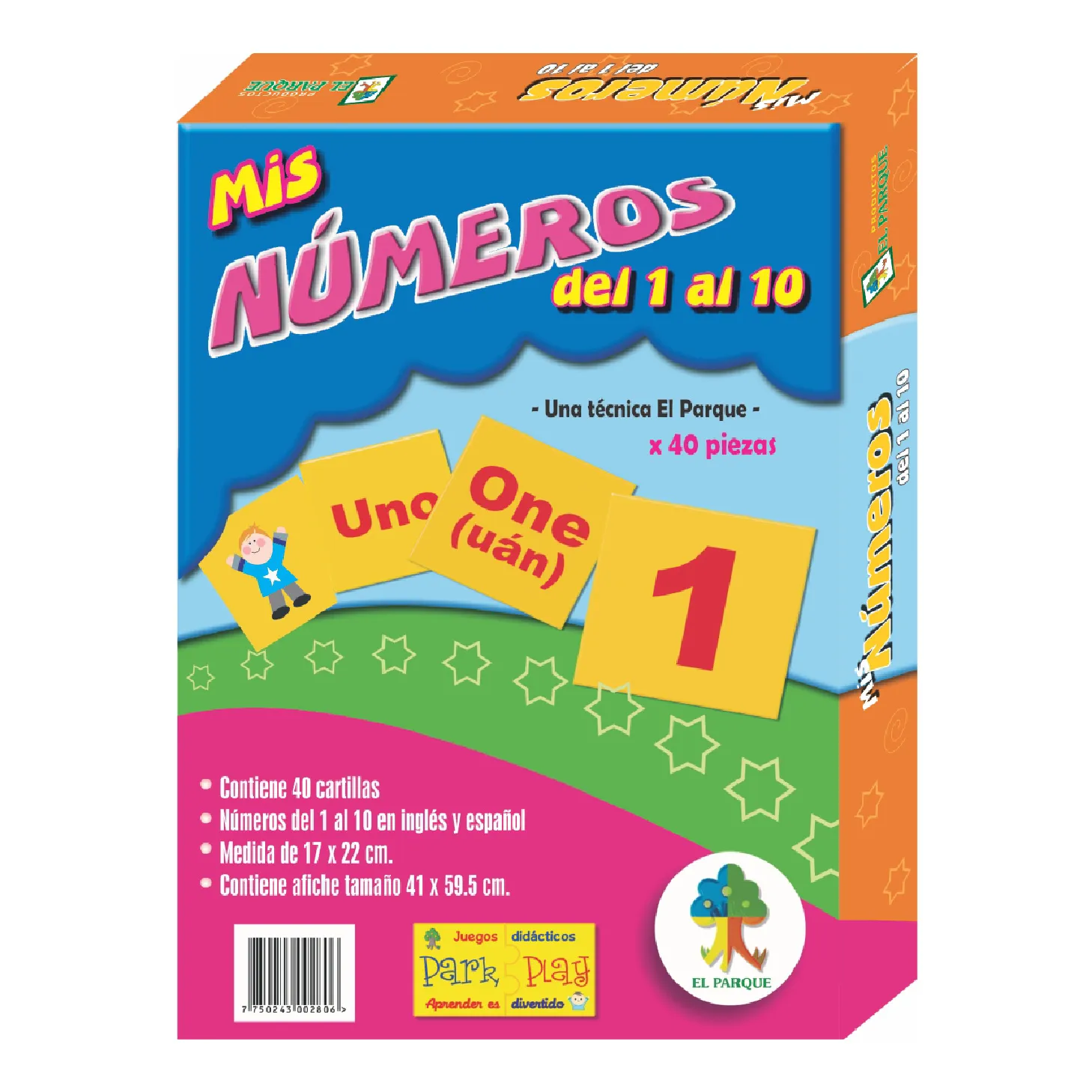 MIS NUMEROS DEL 1 AL 10 X40FICHAS 16X22CM EL PARQUE