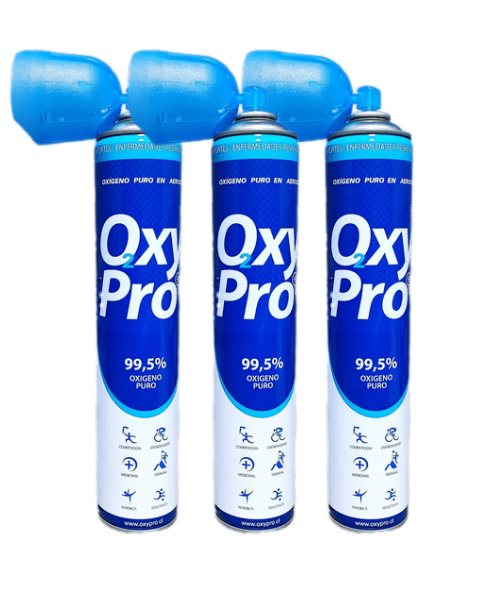 Pack 3un. Oxígeno Medicinal OxyPro 140 dosis c/u
