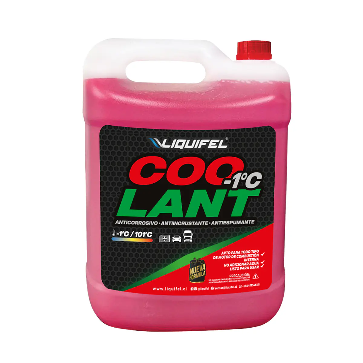 REFRIGERANTE COOLANT -1 ROJO ANTICORROSIVO 10 LITROS