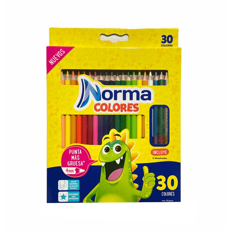 Colores Norma Largos Tradicionales X 30 Unidades - Circular.