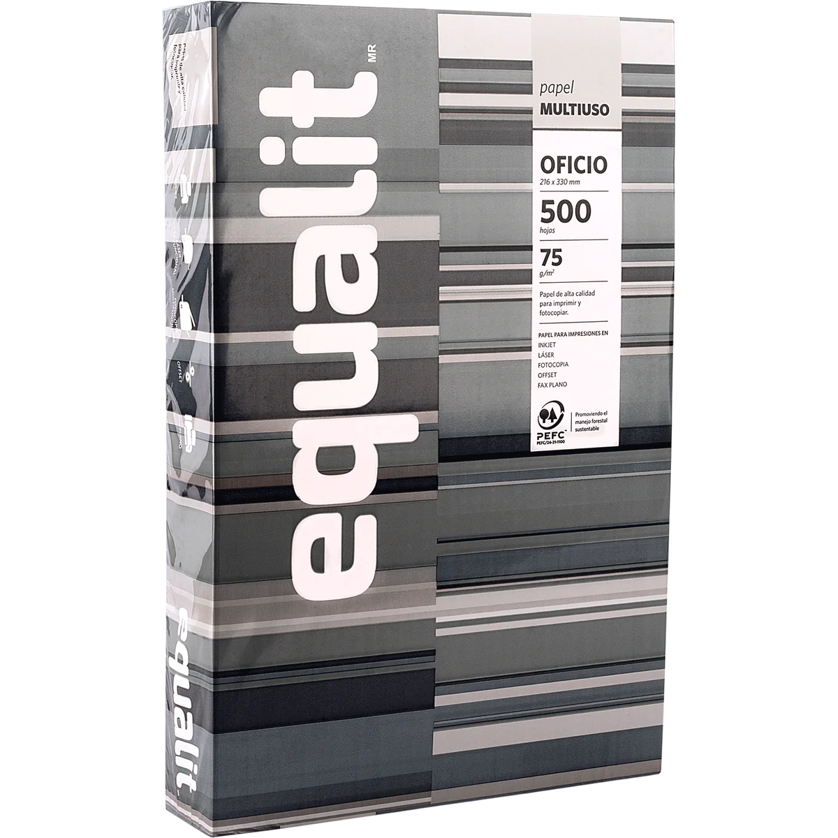Resma de Papel Oficio 500 Hojas 75 Gramos. Equalit