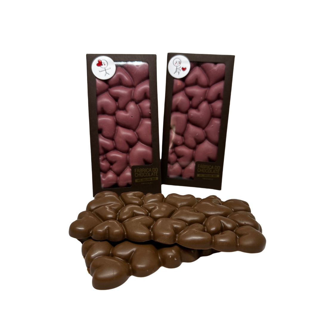 TABLETE DE CHOCOLATE CORAÇÕES 3D