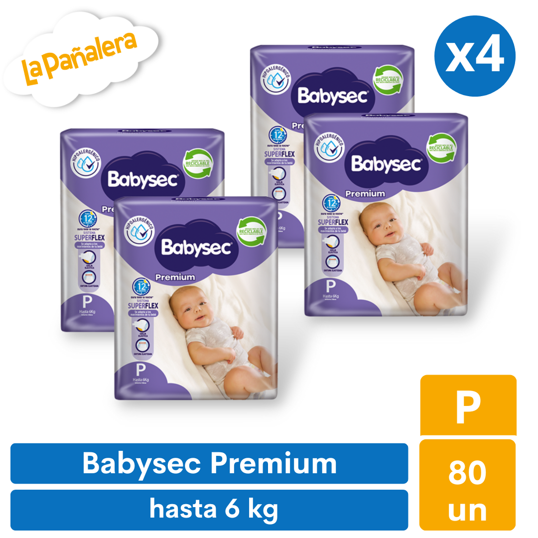 Pañal Babysec Premium Talla P 80 unidades