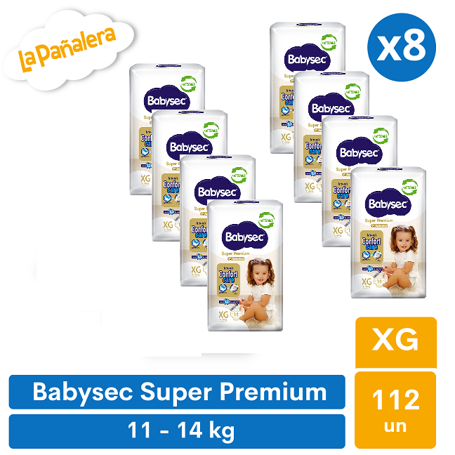 Pañal Babysec Super Premium Talla XG 112 unidades