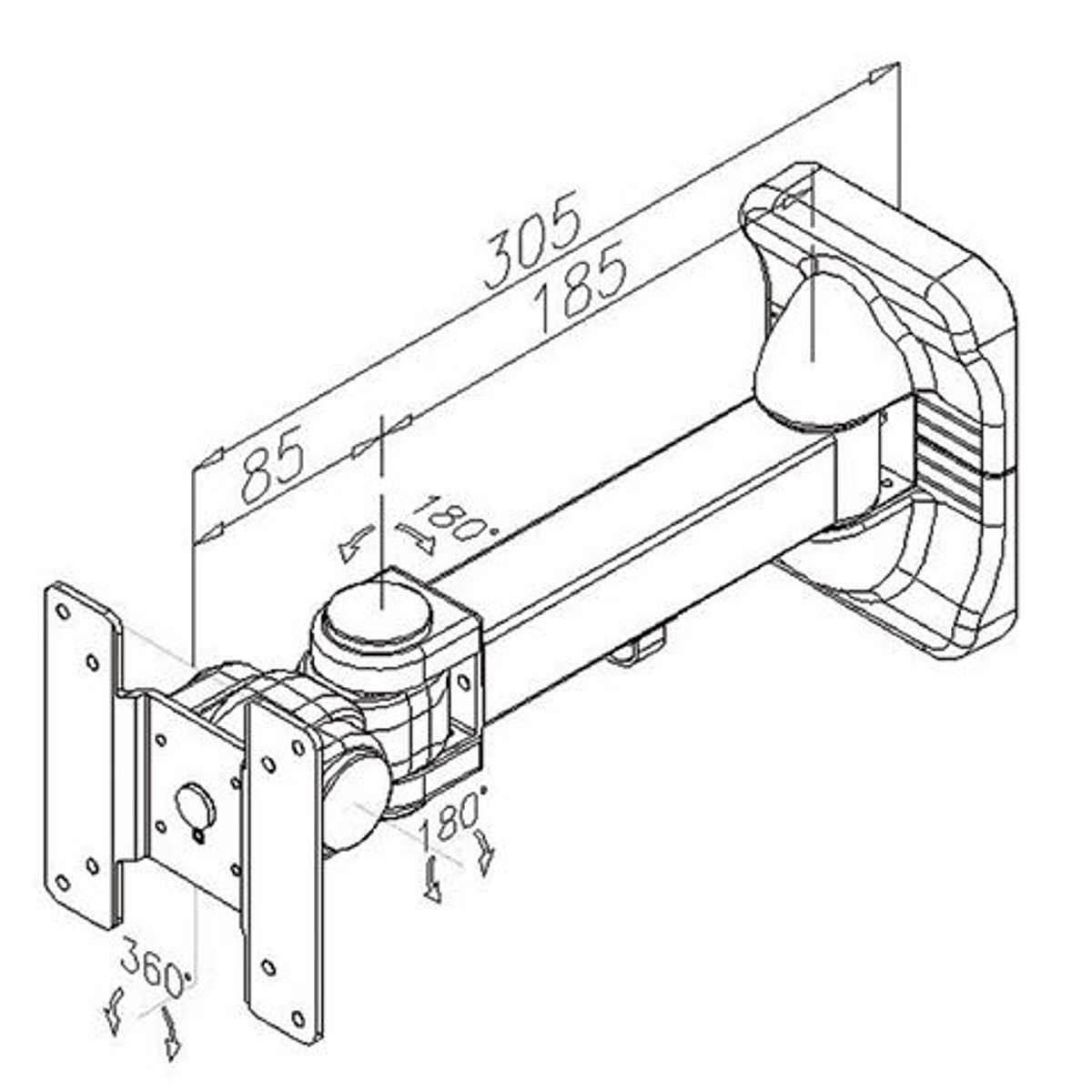 VALUE Monitor Wall Mount Kit, 3 Joints