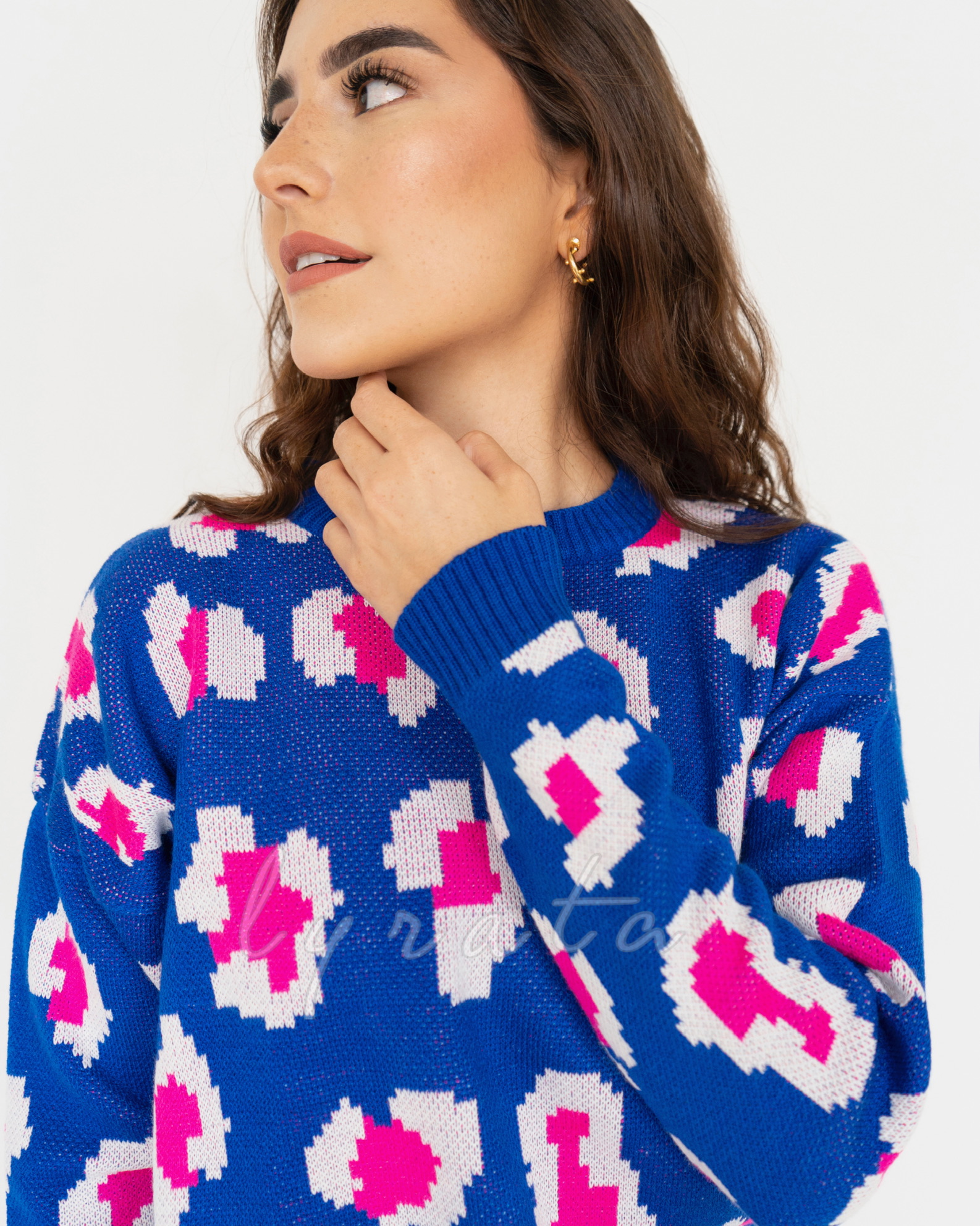 Saco azul rey con fucsia