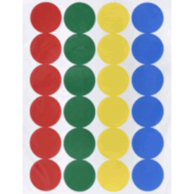 Etiqueta adhesivas redondas varios colores