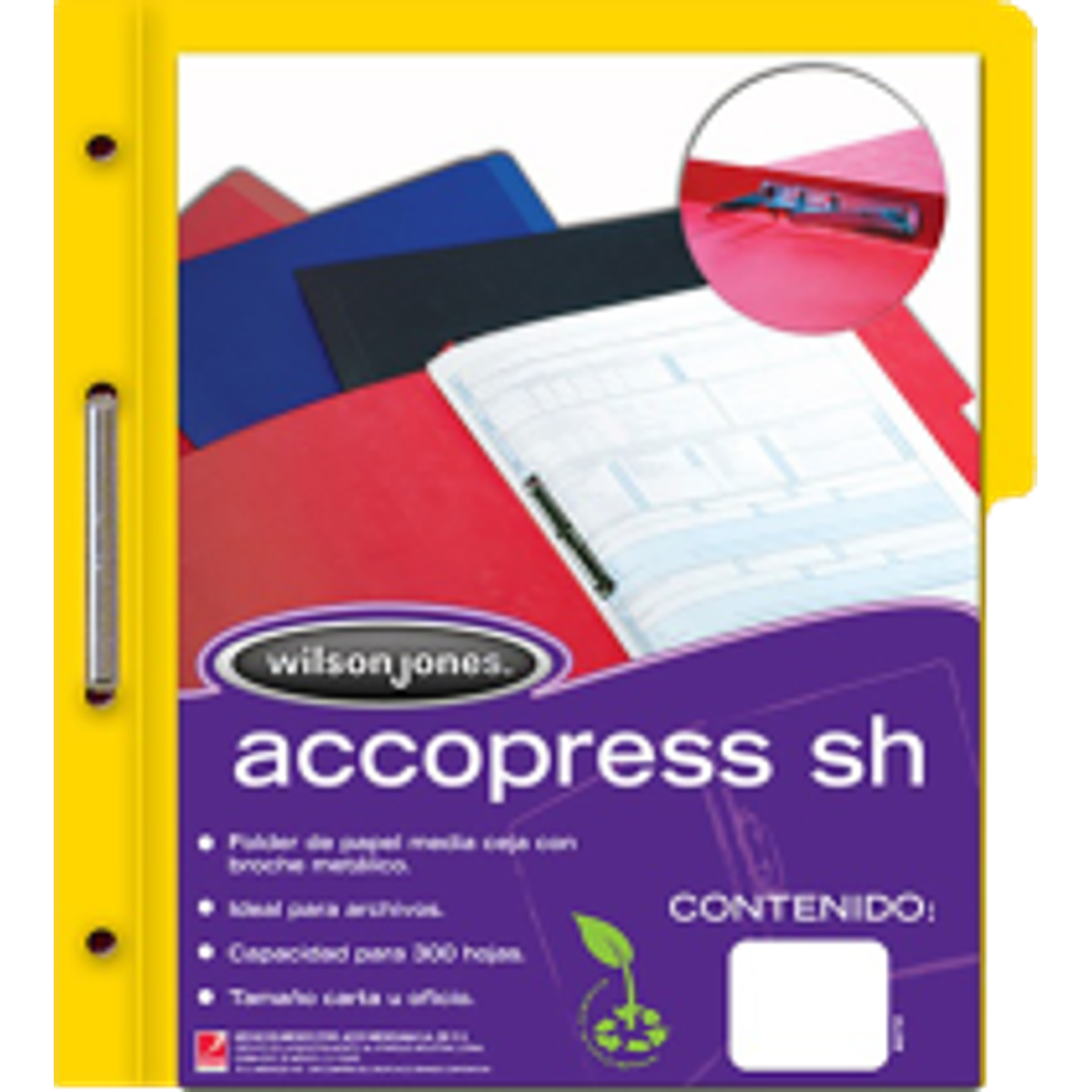 Folder accopress amarillo c-/broche de 8 cm, con 10 folders