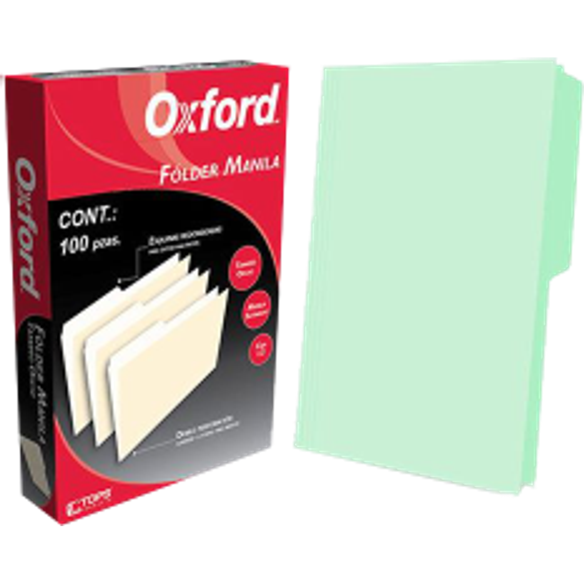 Folder manila verde cja c-/100 pzas esselte folder oxford...