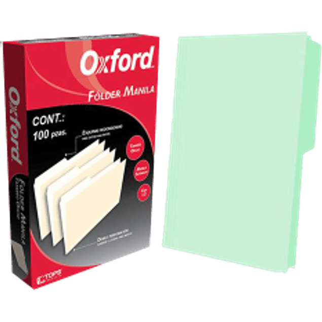 Folder manila verde cja c-/100 pzas esselte folder oxford...