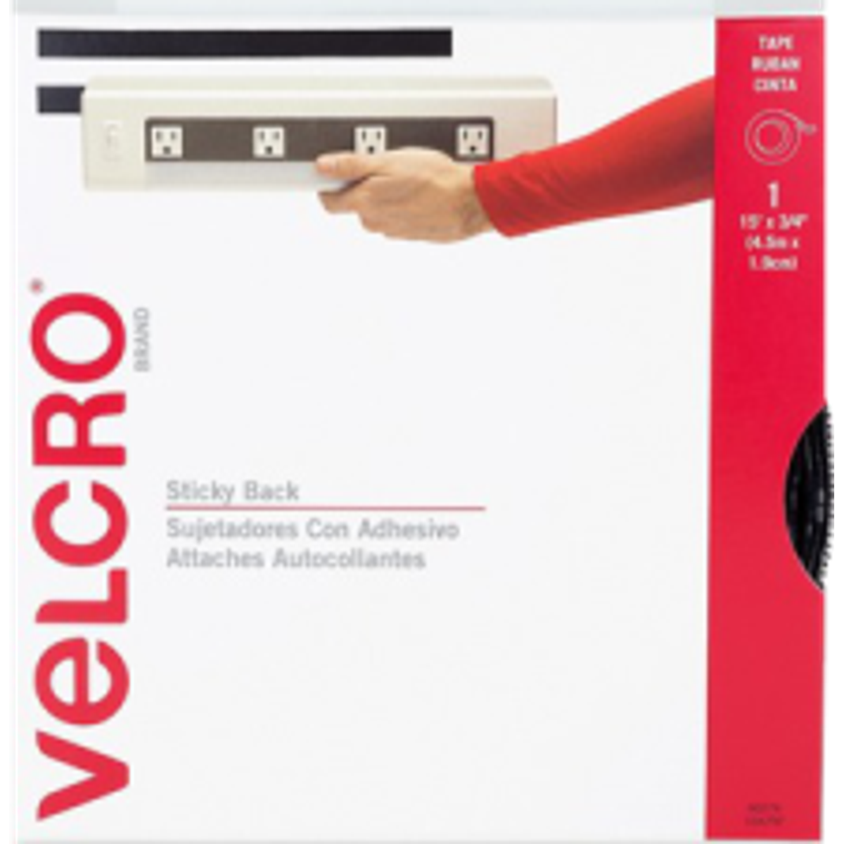 Velcro sticky back negro rollo de 19mm x 4 mts
