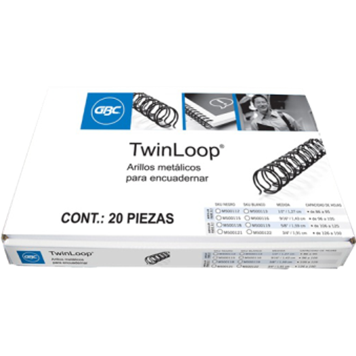 Gusano de metal 3-/4 negro c-/20 pzas gusano twin loop