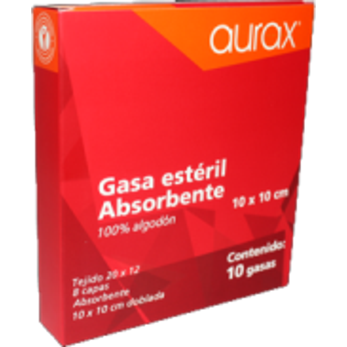 Gasa absorbente estéril, tamaño 10 x 10 cm, paquete con 1...