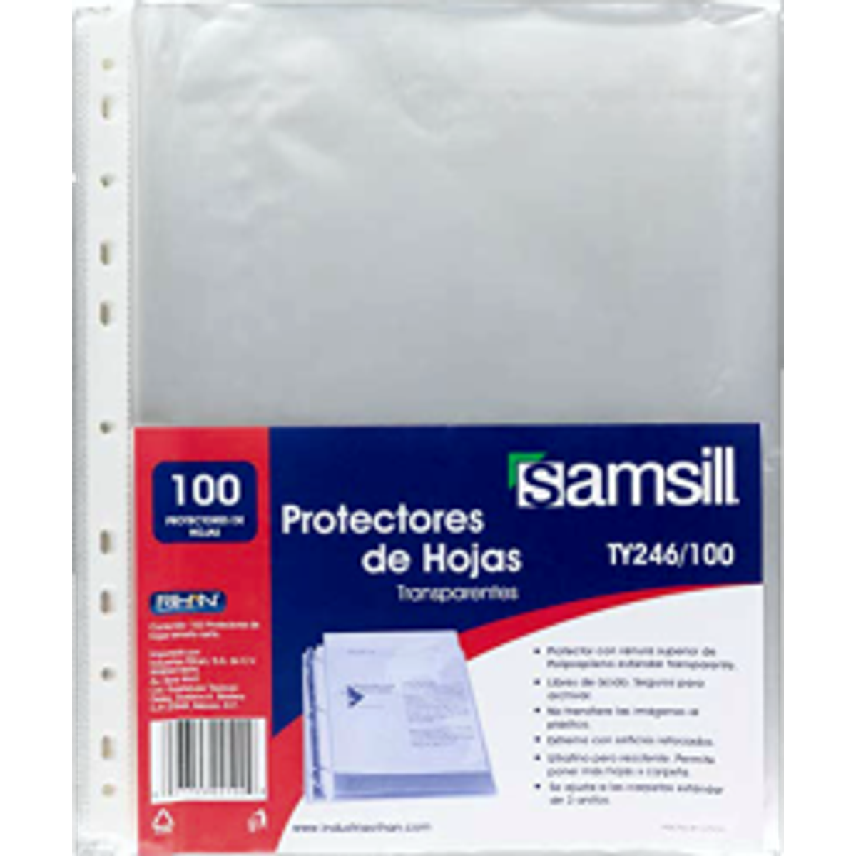 Protector de hojas tamaño carta, caja con 100