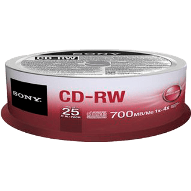 CD-RW 700MB 80 minutos, campana con 25 piezas