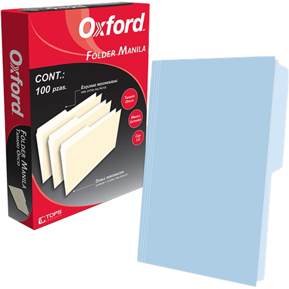 Folder manila azul oficio | Mafer Computación