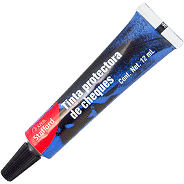 Tinta azul protectora de cheques 12 ml | Mafer Computación.