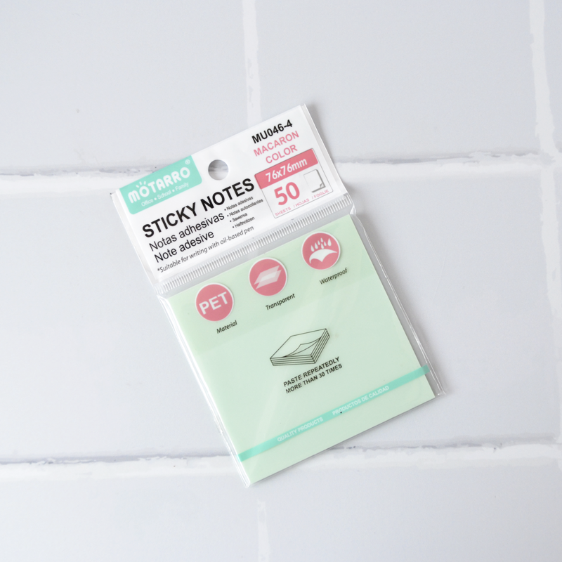 Notas Adhesivas Transparentes Verde Menta