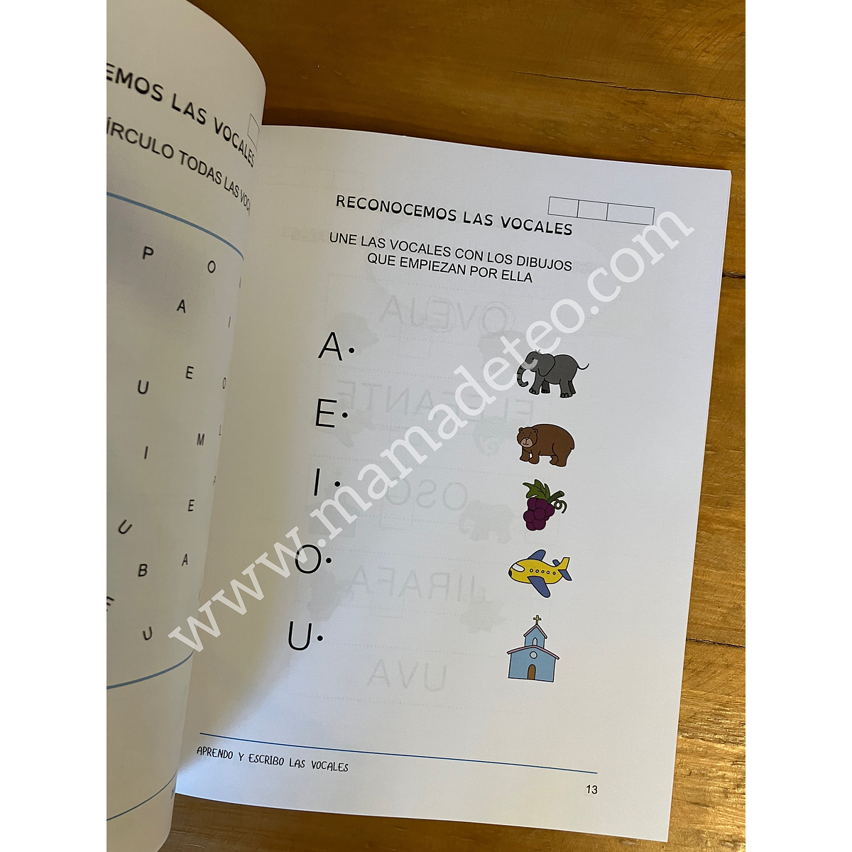 Libro: Aprendo y escribo las vocales