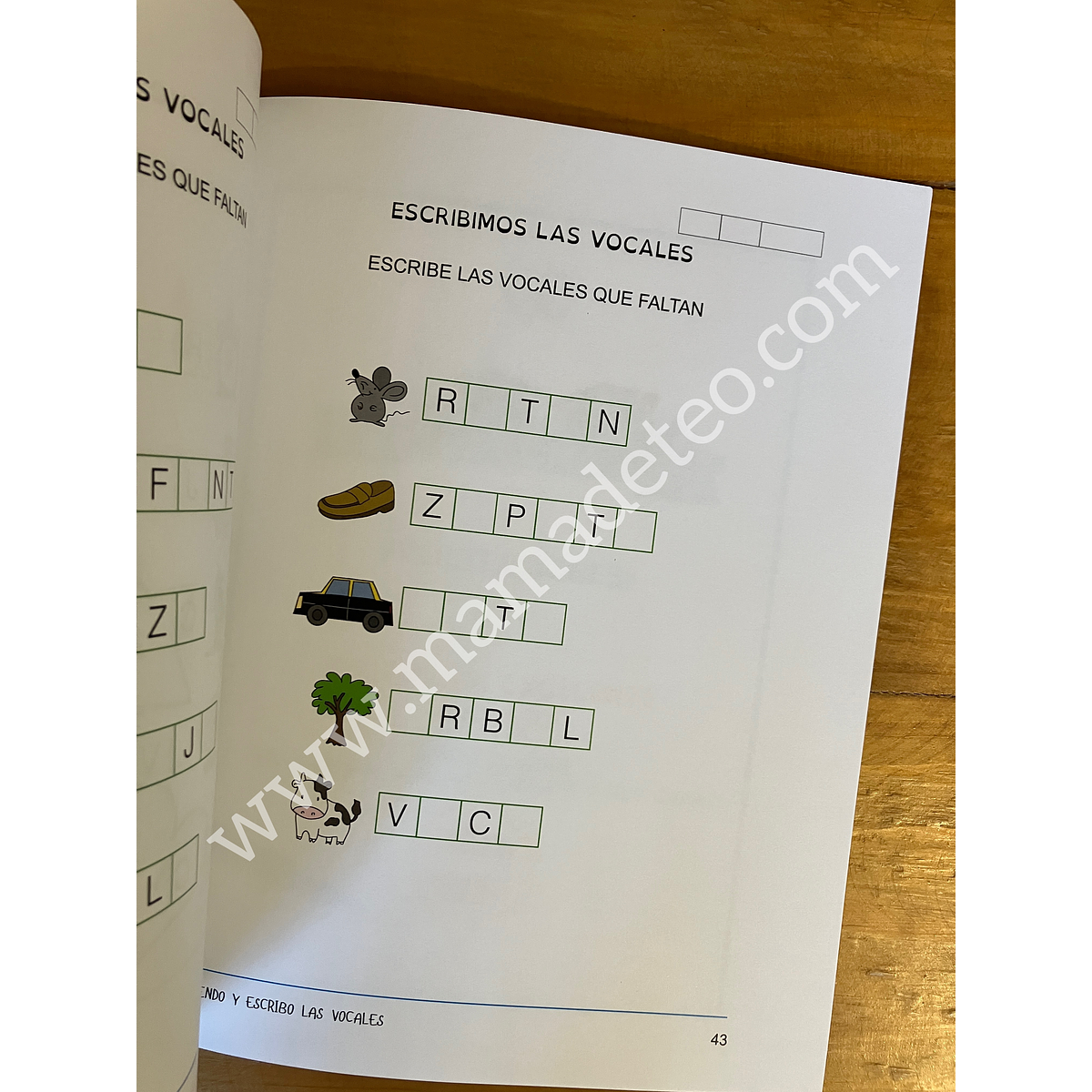 Libro: Aprendo y escribo las vocales