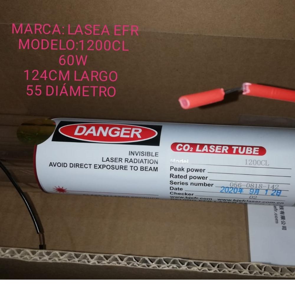 LSR Tubo laser CO2 60 Watts EFR 1200CL 124cmx55mm $354000...