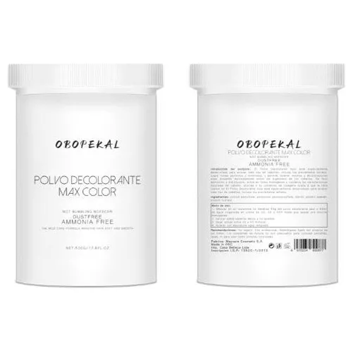 Obopekal® Decolorante En Polvo Color Azul 500grs Nueva Forma