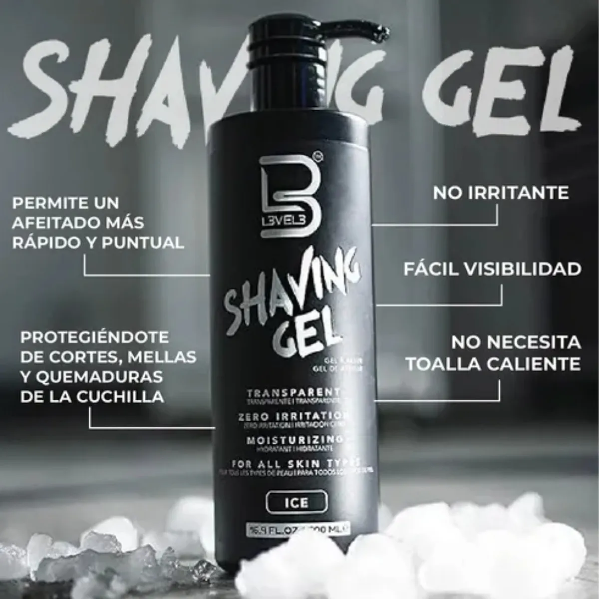 Shaving Gel Afeitar Level 3 Barberia Profesional 500ml