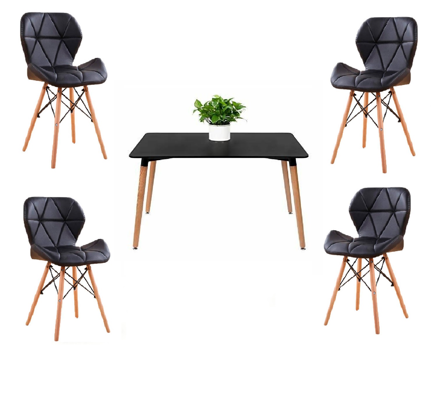 Mesa Rectangular + Sillas Mariposas