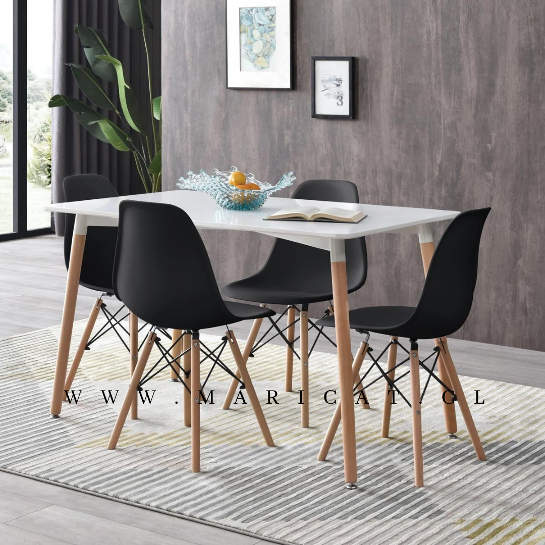 Mesa Eames Rectangular con 4 Sillas Eames