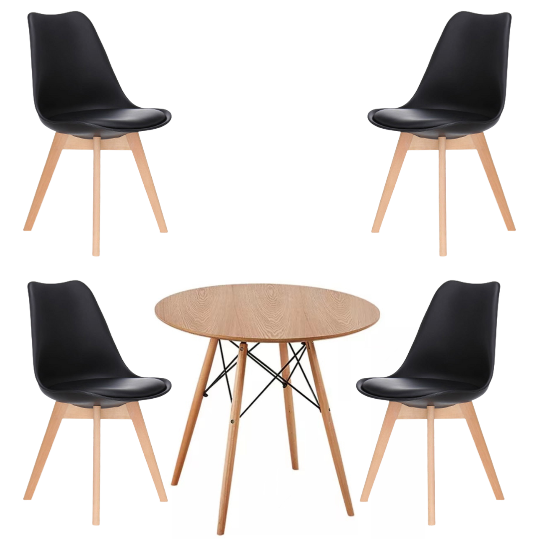 Comedor Eames con Tulip Wood