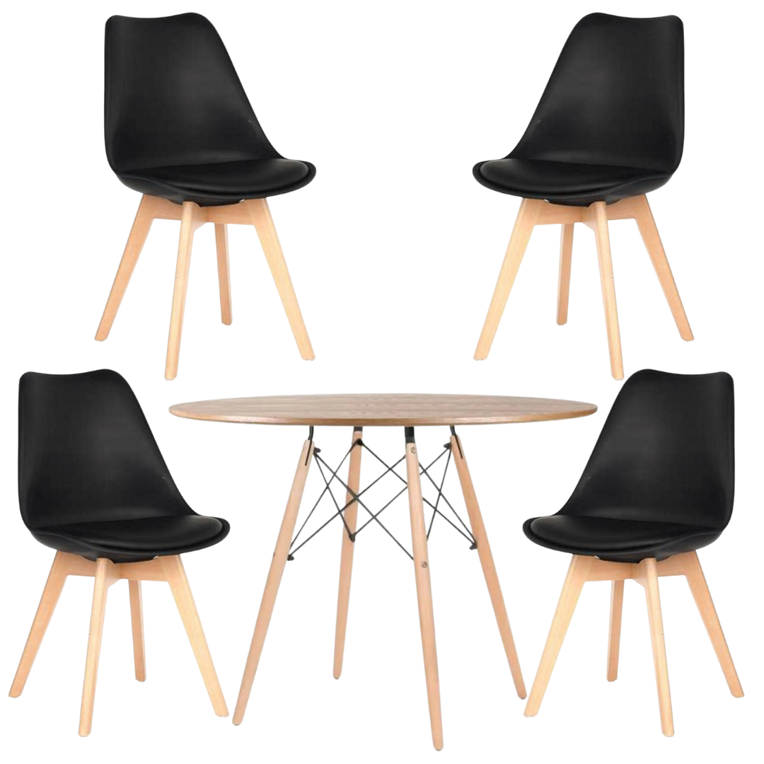 Comedor Eames con Tulip Wood