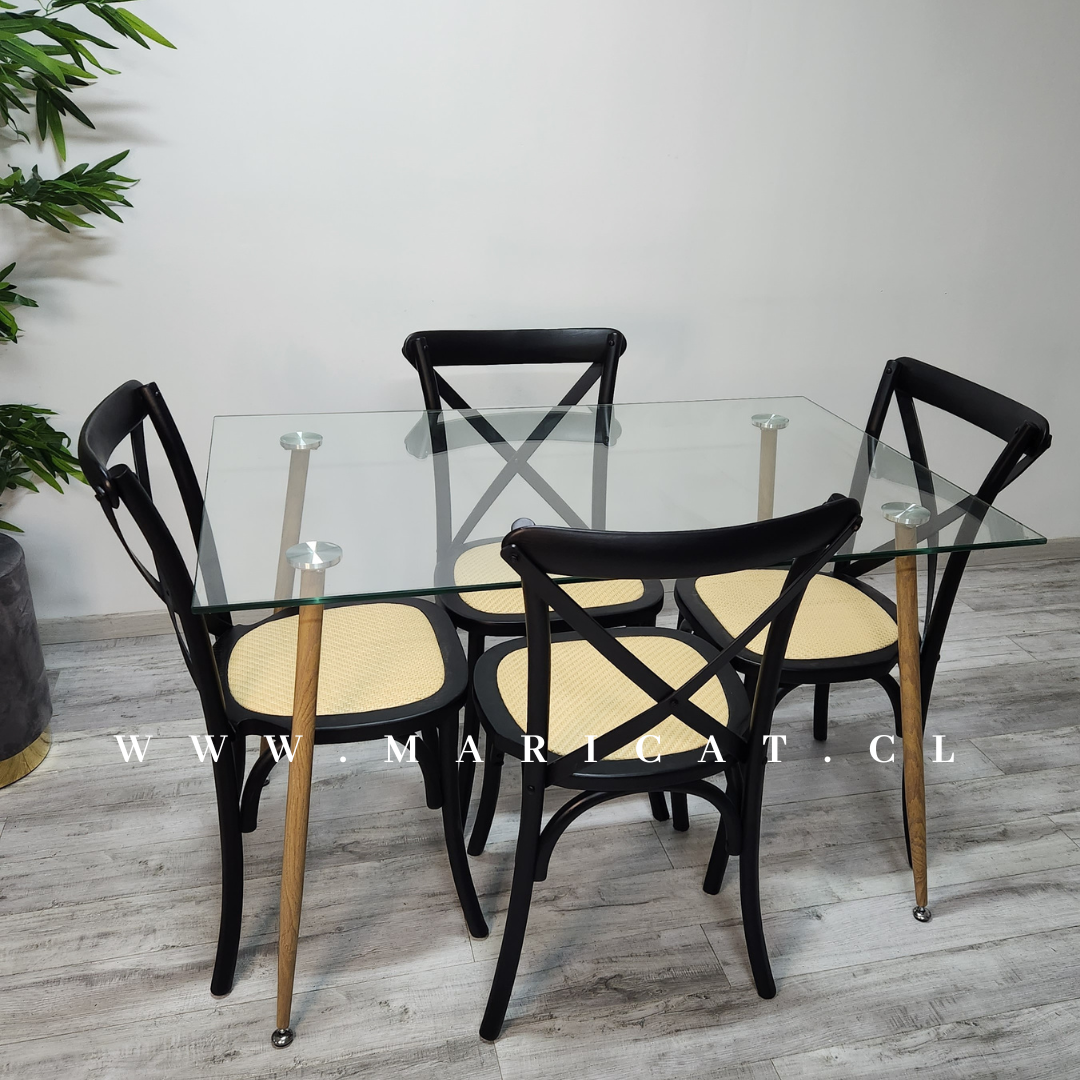 Mesa Francia + Silla Madera Crossback