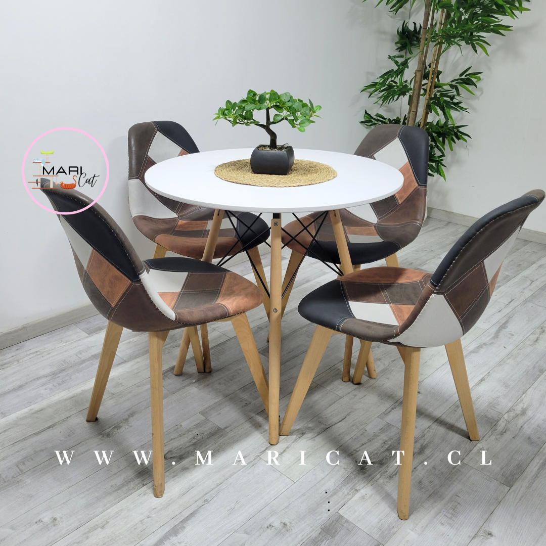 Mesa Eames MDF + Sillas Davinci