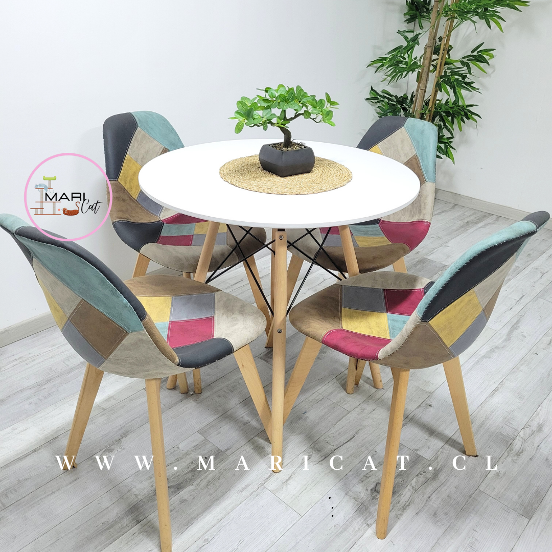 Mesa Eames MDF + Sillas Davinci
