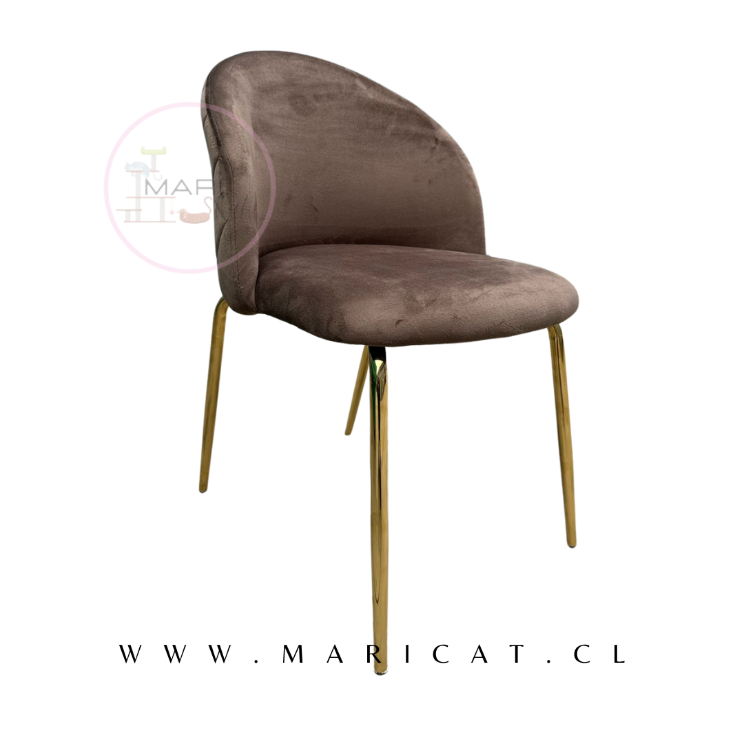 Mesa Cuadrada Francia Gold + Silla Velvet Gold