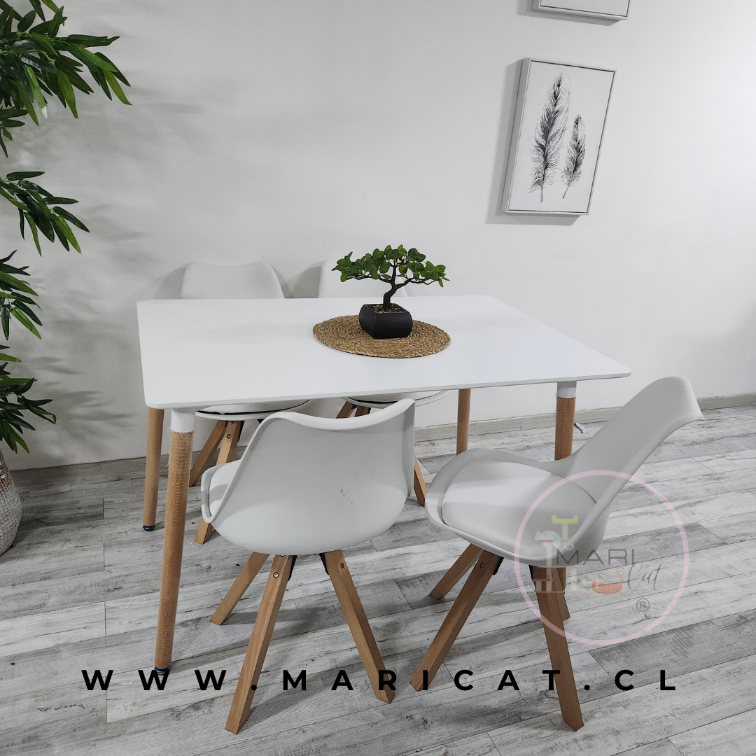 Mesa Rectangular Eames + Silla Tulip Nordic