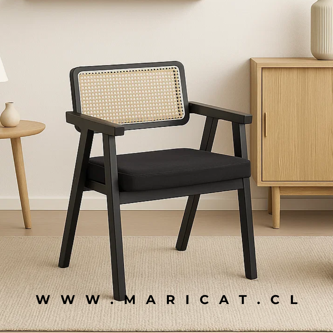 Sitial Chardigan de Madera con Cojin Black Pro