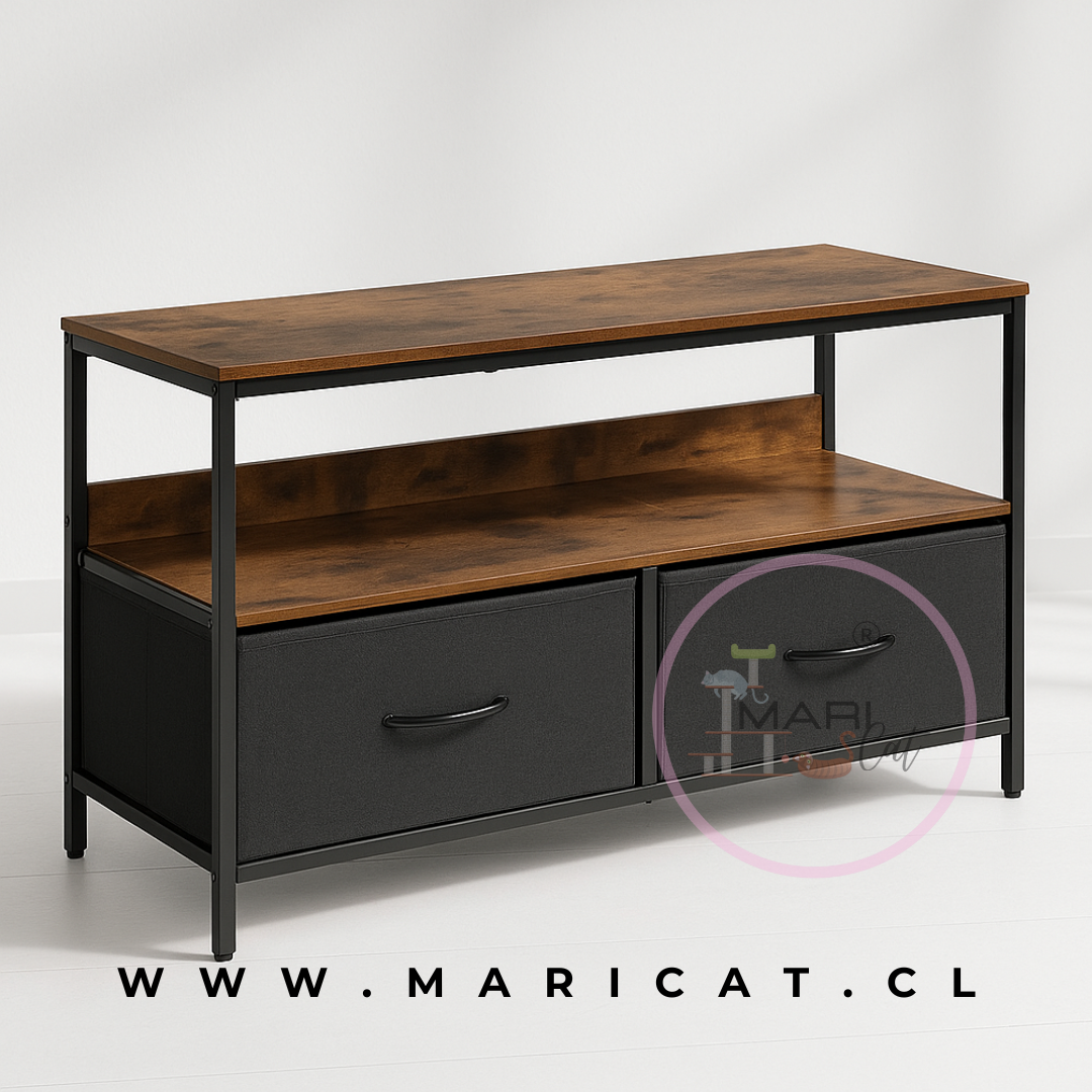 Rack con Dos Cajones Organizador Rustic